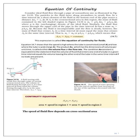 Equation of continuity | PDF