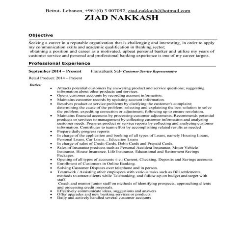 Ziad nakkash resume | PDF
