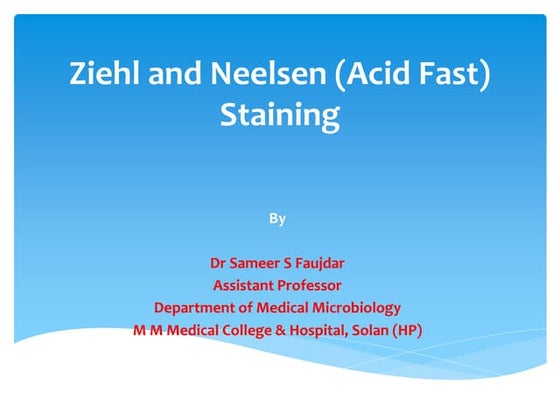 Z n staining | PPTX | Chemistry | Science