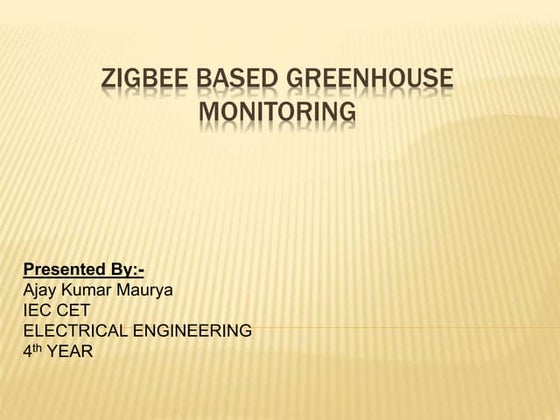 Green House Monitoring Based On Arduino Ppt