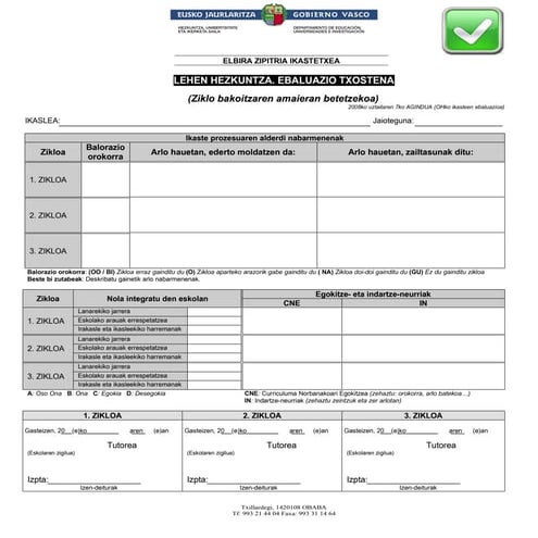 Ziklo amaierako ebaluazio txostena zuzenketa | DOC