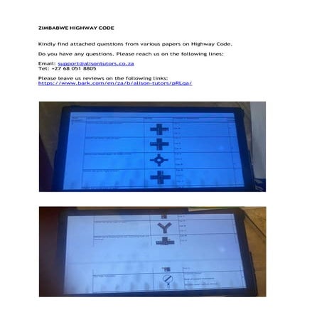 ZIMBABWE HIGHWAY CODE PROVISIONAL QUESTIONS (1).pdf