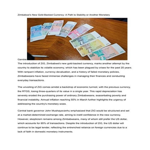 Zimbabwe's New Gold-Backed Currency- A Path to Stability or Another ...