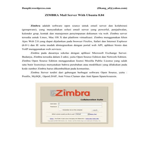 mail server with zimbra | PDF