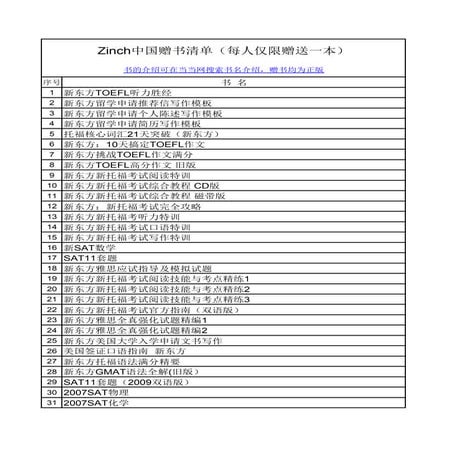 Zinch中国赠书目录a | PDF