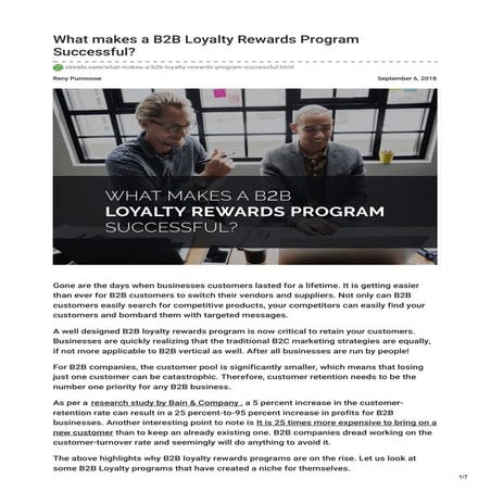 What makes a B2B Loyalty Rewards Program Successful? | PDF