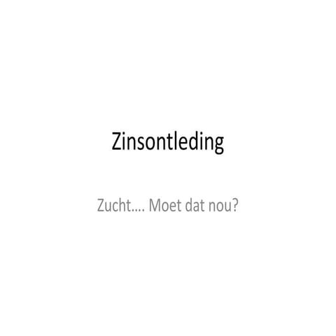 Zinsontleding | PPTX