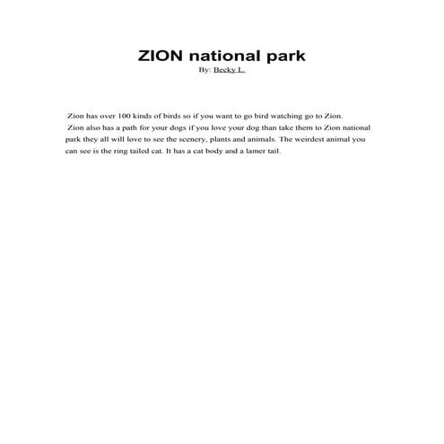 Zion national park | PDF