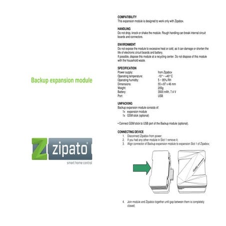 Zipato zipabox backup_module_user_manual | PDF
