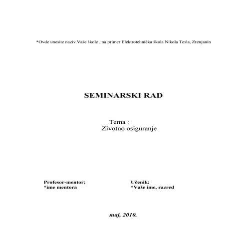 Zivotno osiguranje | DOC