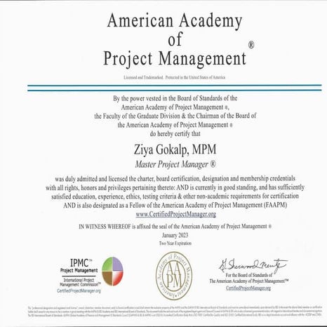 (MPM) Master Project Manager from American Academy of Project ...