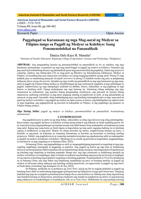 EPEKTO NG PAGGAMIT NG ARTIFICIAL INTELLIGENCE SA AKADEMIKONG PAGGANAP SA MAG-AARAL NG SENIOR ...