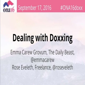 Dealing with doxxing | PPTX