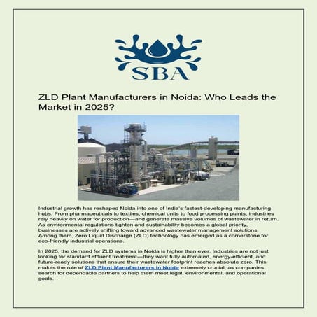 ZLD Plant Manufacturers in Noida Who Leads the Market in 2025.pdf