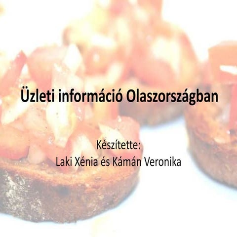 Az üzleti információ Olaszországban | PPTX
