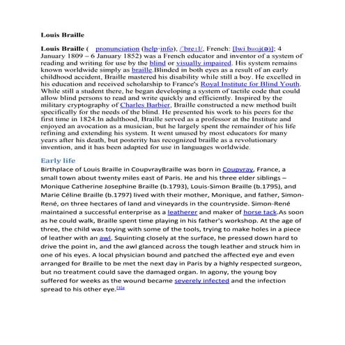 Louis braille topic | DOCX