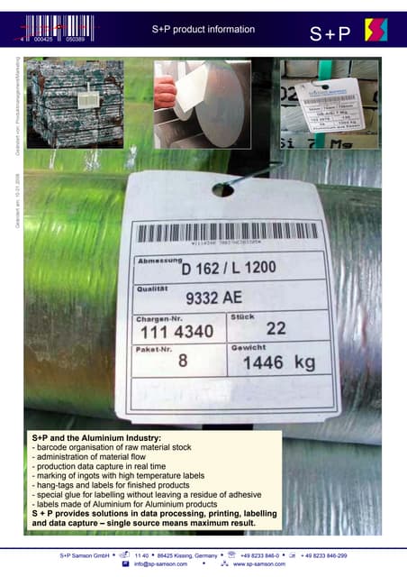 S+P Plate labeling | PDF