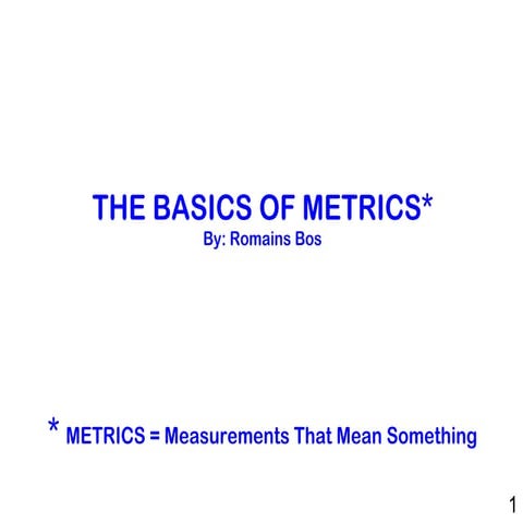 The Basics of Creating a Metric | PPT