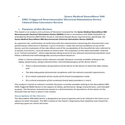 Zmpczm017000.06 Clinical data report NeuroMove | PDF | Physical Therapy ...