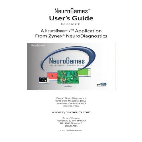 ZMPCZM019000.12.06 NeuroGames User's manual | PDF