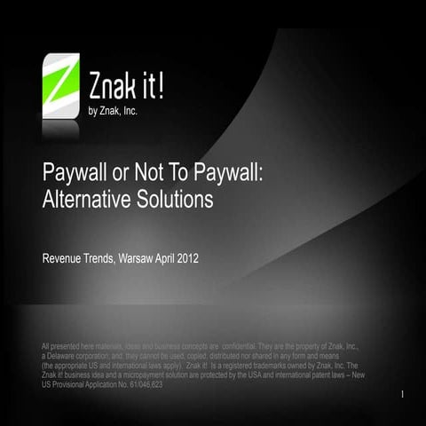 Znak it! Pywall Strategies Feb 2012 | PPTX
