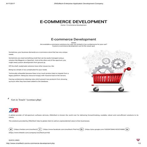 Zn softech e-commerce development company | PDF | Business | Business and Finance