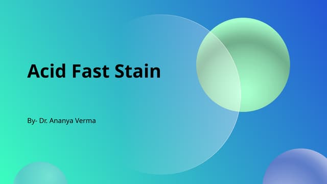 Acid fast staining | PDF