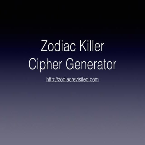 Zodiac Killer Cipher Generator | PDF