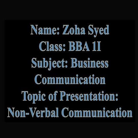 Non verbal communication | PPTX