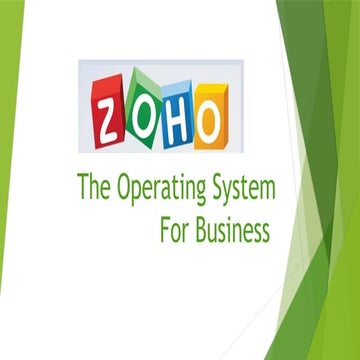 zoho.pptx information about zoho company | PPTX
