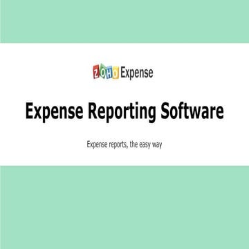 Zoho Expense - Overview | PPSX | Shareware and Freeware | Computer ...