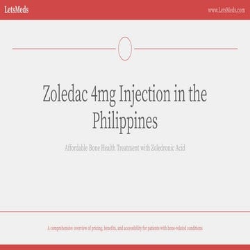 Zoledac 4mg Injection in the Philippines | Zoledronic Acid 4mg Price ...
