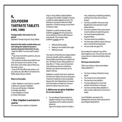 Generic Dozile Tablets for Relief of Sleeplessness