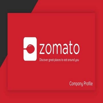Presentation on Zomato - Profile and Journey | PPTX