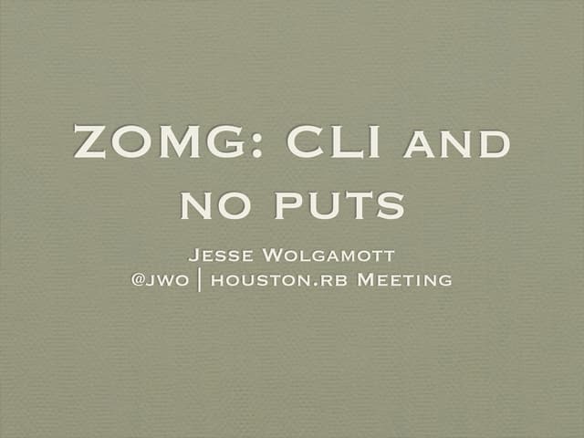 Zomg Ruby Command Line And Ruby Debugging Ppt 9840