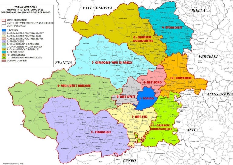 Zone omogenee città metropolitana Torino