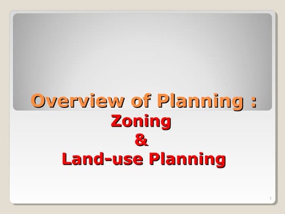 Introduction to Landuse planning | PPT