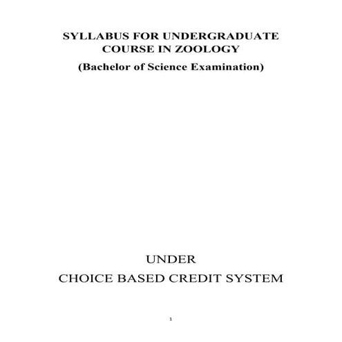 BSc Zoology UG CBCS Syllabus WEF AY 2025-26 | PDF