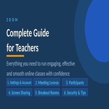 Teaching with zoom - a guide to teachers | PDF