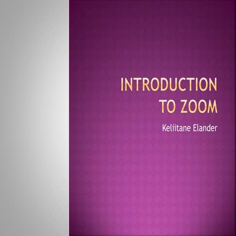Zoom introduction | PPTX
