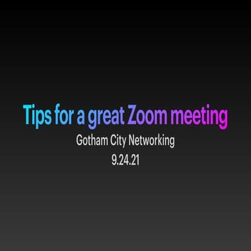 Zoom tips for great meetings | PPT