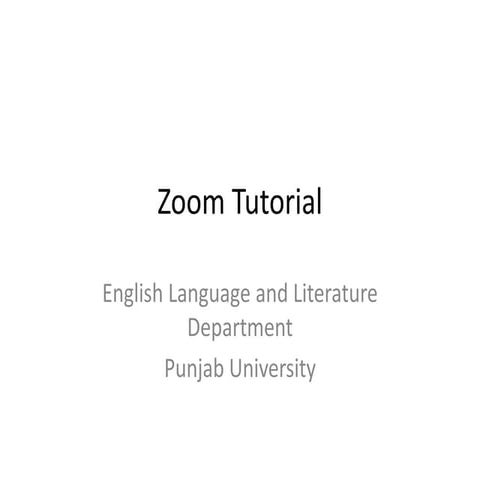 Zoom tutorial | PPT
