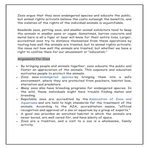 Zoos | DOCX