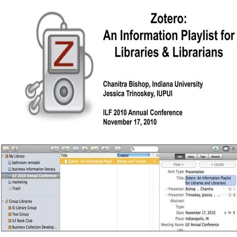 Zotero ILF Presentation | PPTX