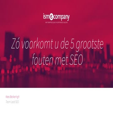 Zo voorkomt u de 5 grootste fouten met seo | PPT