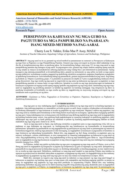MGA HAMON SA PAGTUTURO NG MGA GURO SA ASIGNATURANG FILIPINO SA PANAHON NG NEW NORMAL SA STATE ...