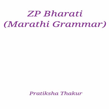 ZP Bharati (Marathi Grammar) | PDF