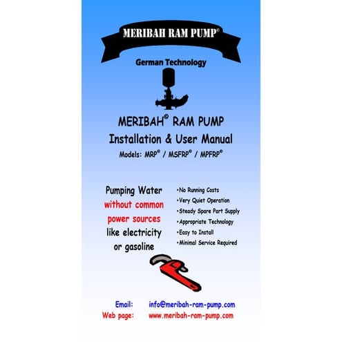 Ram Pump - Installation Manual | PPT