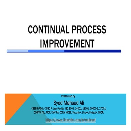 Continual process improvement with kaizen v1 | PDF