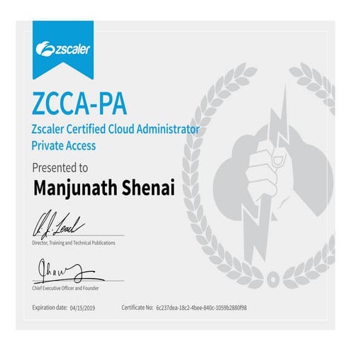 Zscaler Certified Cloud Administrator - Private Access | PDF